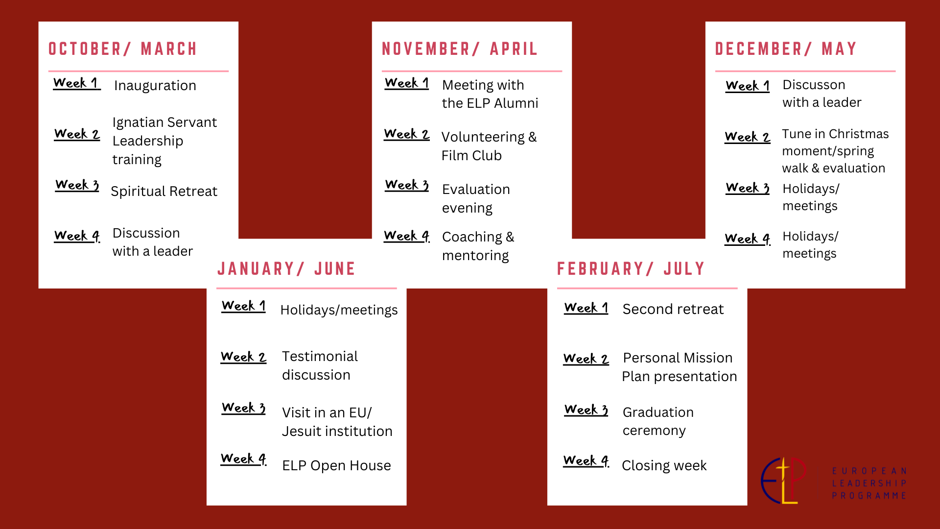 ELP Calendar - The European Leadership Programme